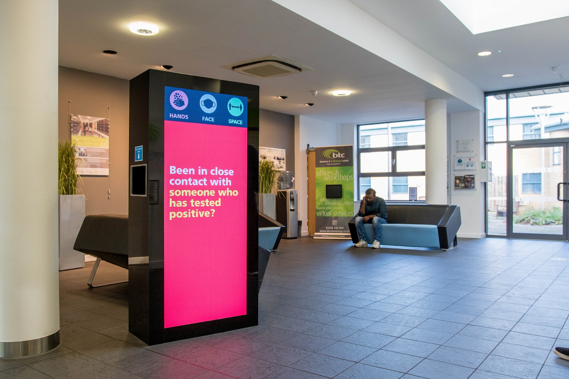 Wenta client at the btc in Stevenage builds innovative sanitiser station